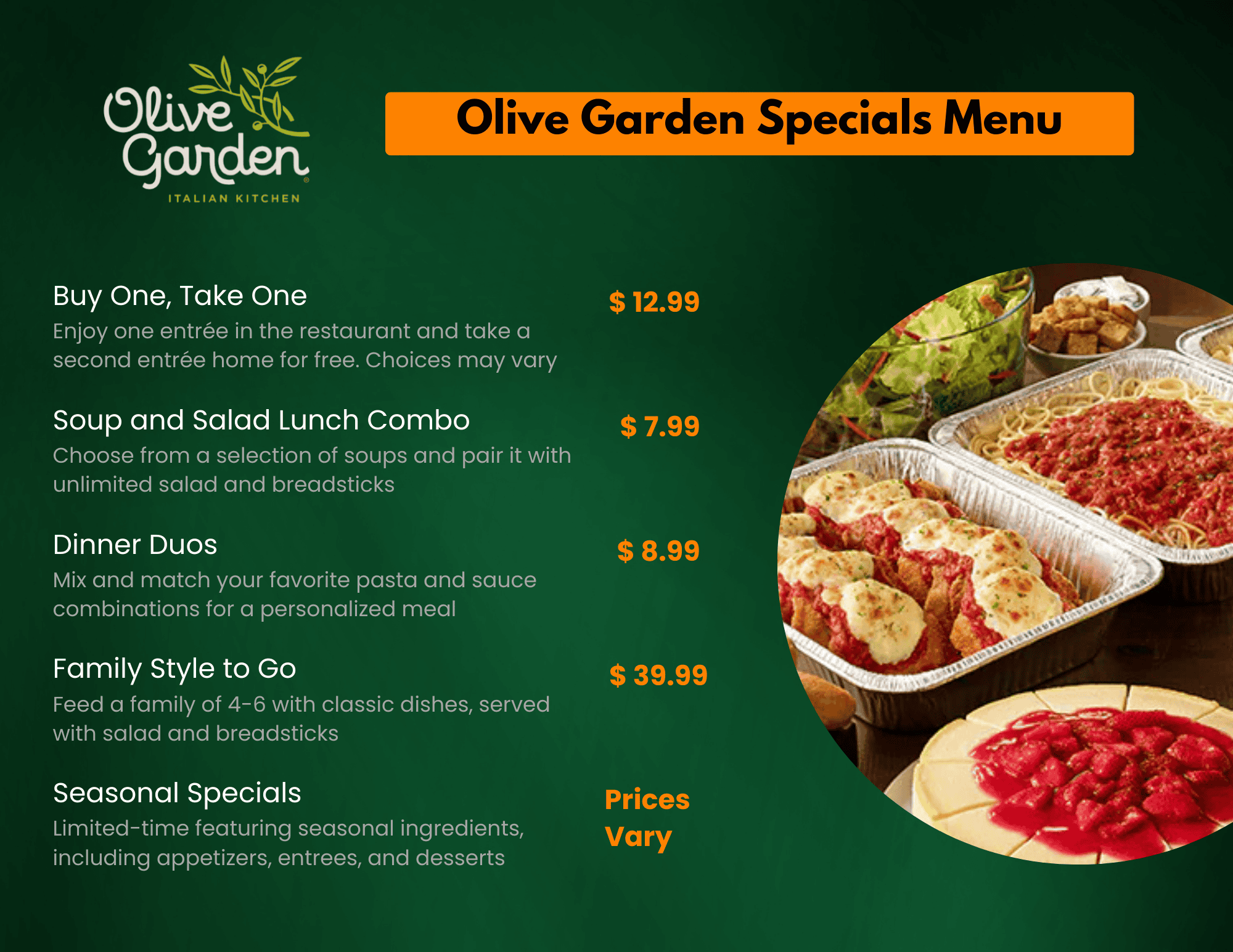 Olive Garden Specials Today [2 for $25 & More]
